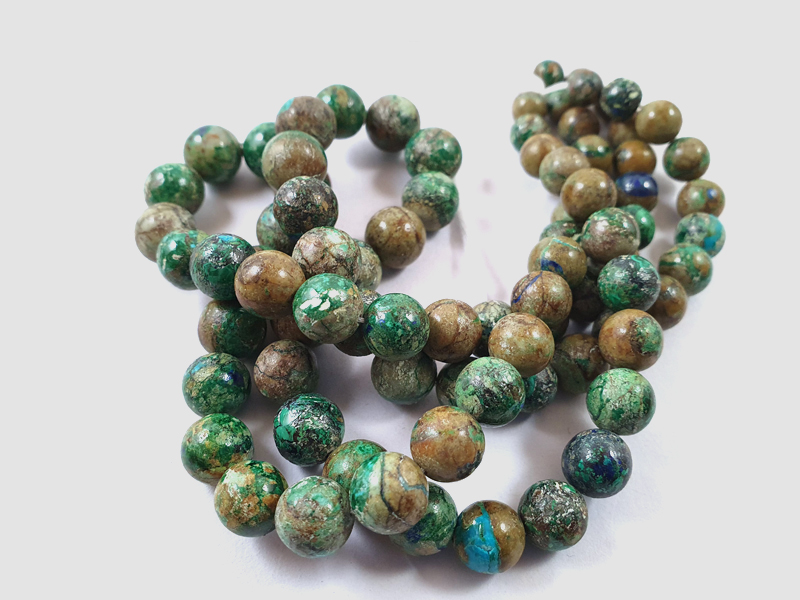 Azurite Malachite Smooth Round Balls Beads -- jindal gems