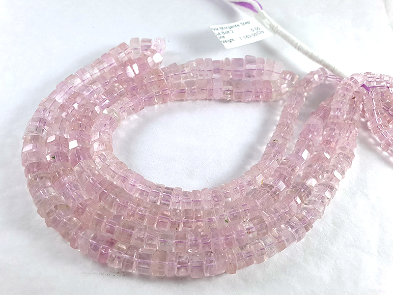 Order Pink Morganite Step Cut Bolt Shape Beads At Wholesale Price ...